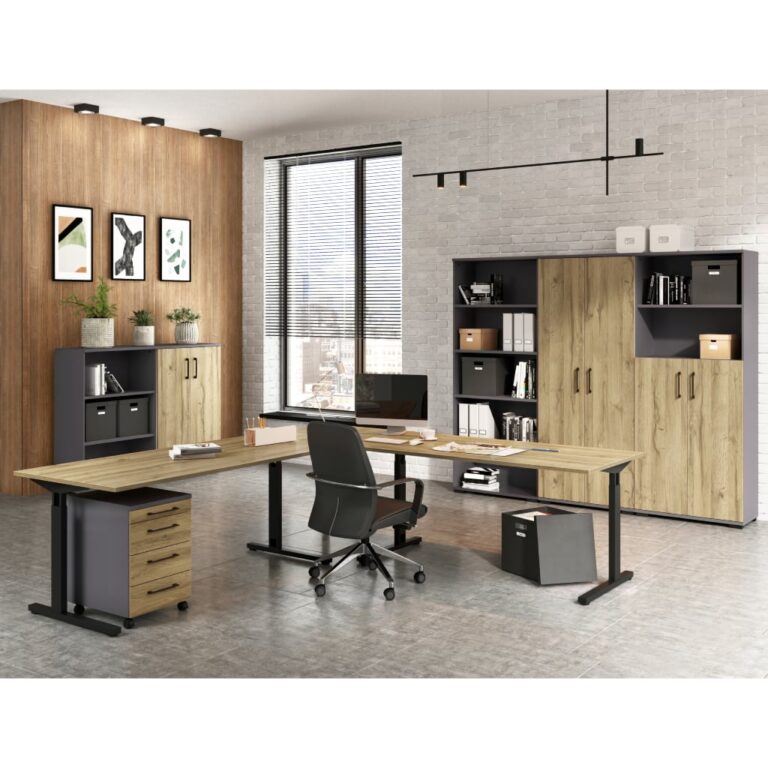 Kancelárska zostava GW-PROFI 2.0, grafit / dub grandson• IWELTA